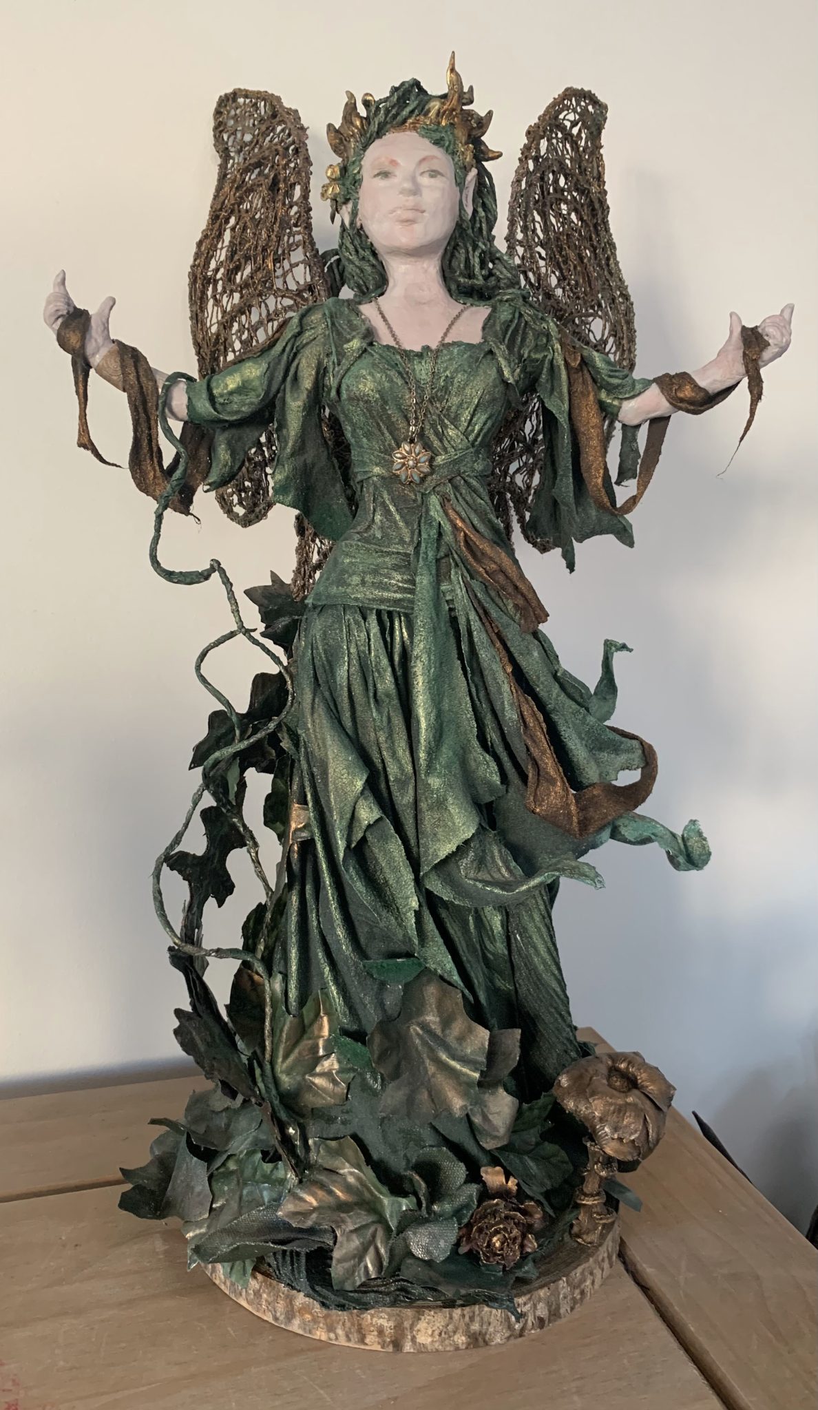 Gaia, Goddess of Earth mixed media sculpture. Powertex, recycled fabric ...
