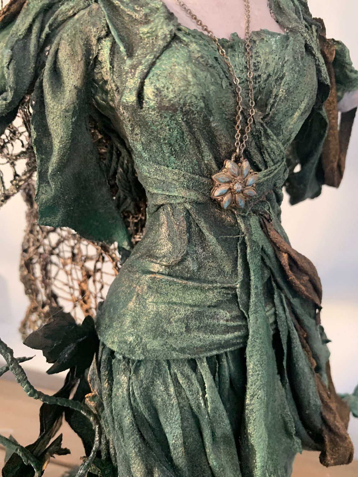Gaia, Goddess of Earth mixed media sculpture. Powertex, recycled fabric ...